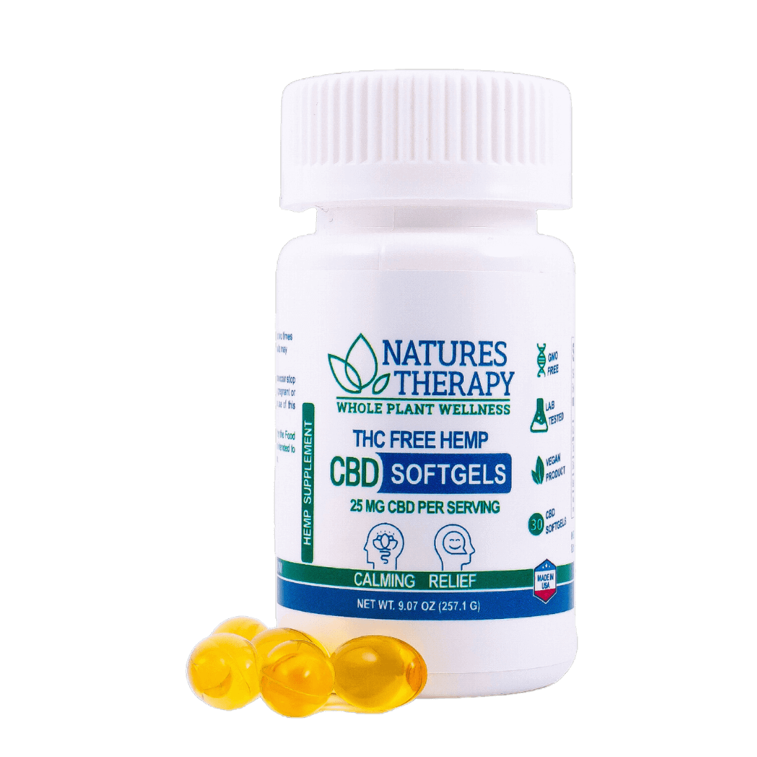 25mg THC-Free Softgels - Natures Therapy